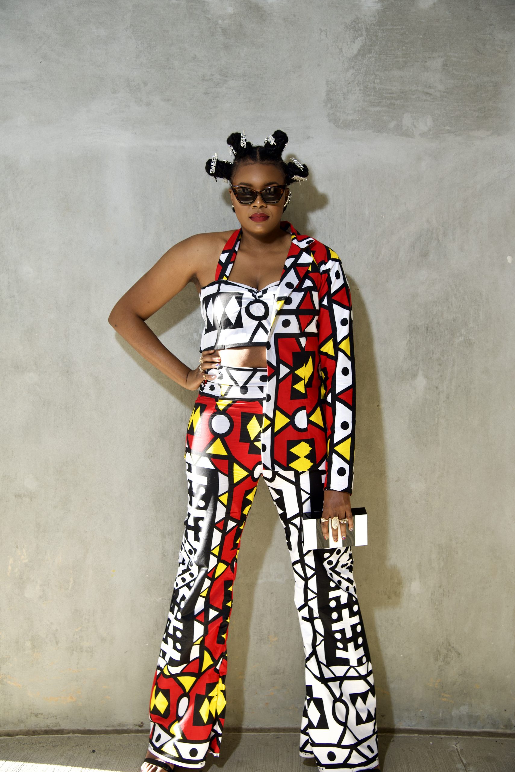 Samakaka Samacaca Angola Red Yellow Black White Half Croptop Half ...